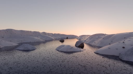 Procedural Cracked Ice Landscape Scene | FREE Nature scenes | BlenderKit