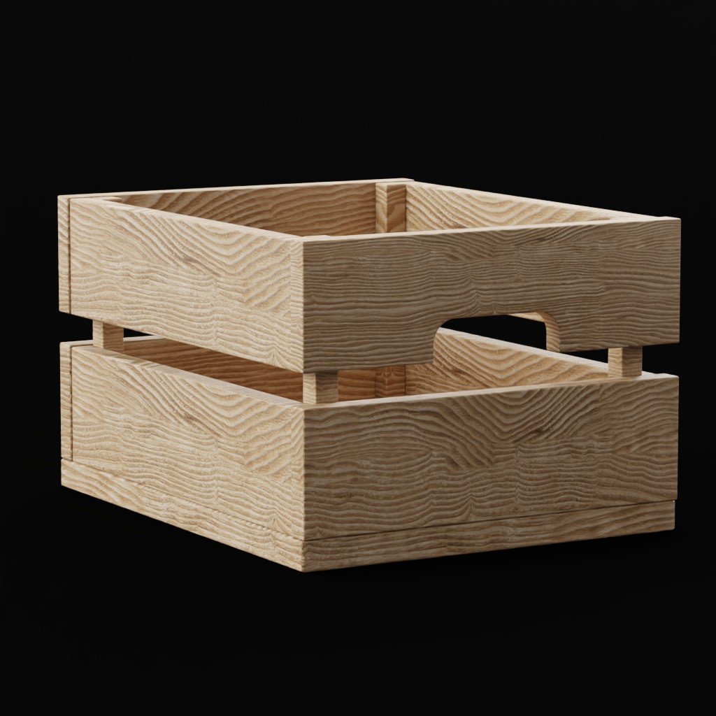Wooden Crate Storage Box | 3D Sideboard / Drawers Chest models | BlenderKit