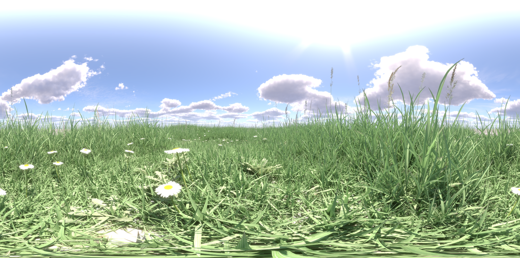 Morning grass green cloud 16k | FREE Nature HDRis | BlenderKit