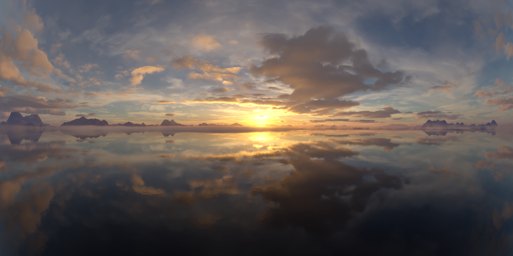 Dramatic Cloudy Sunset Landscape | Nature HDRis | BlenderKit