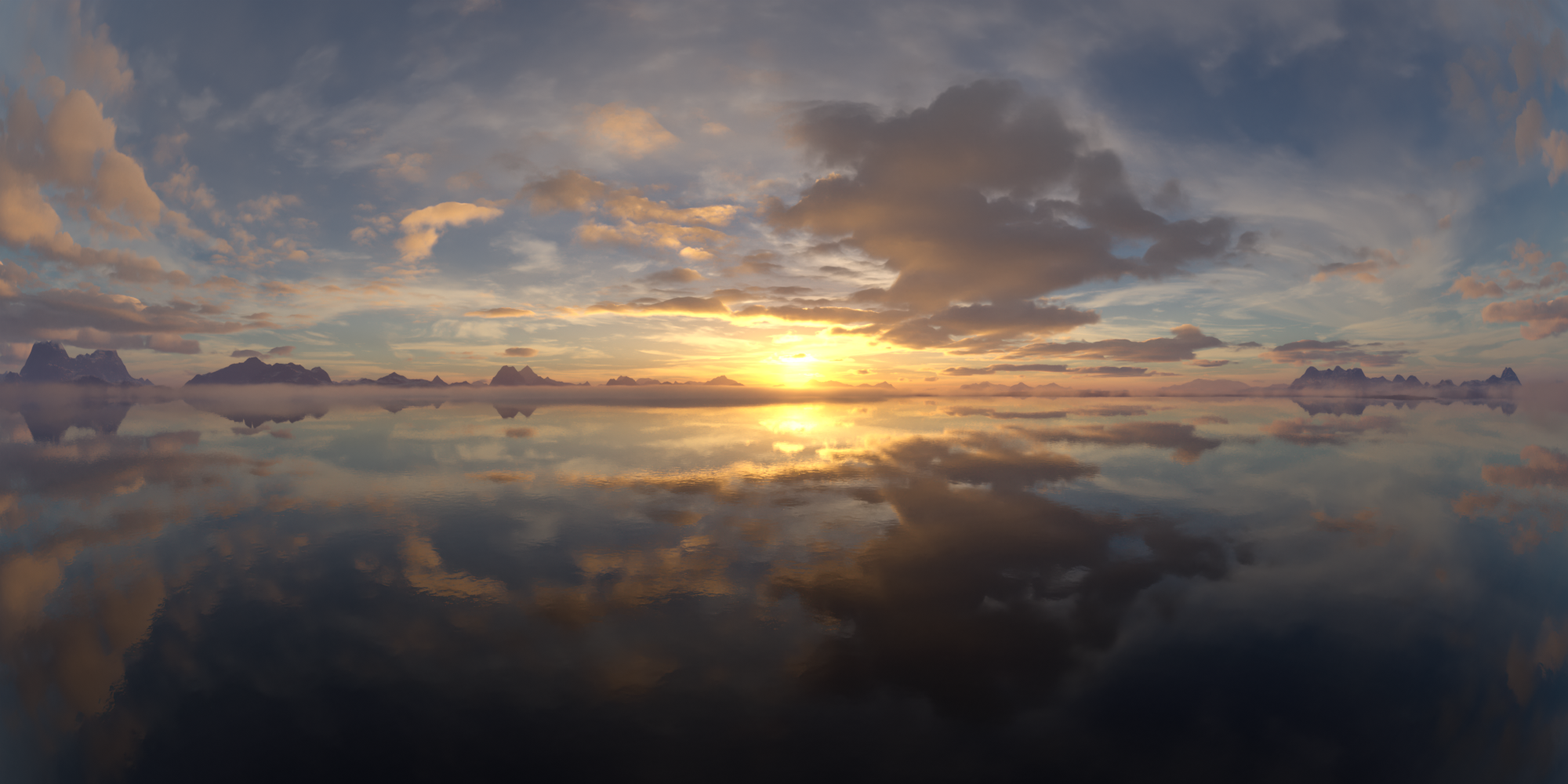 Dramatic Cloudy Sunset Landscape | Nature HDRis | BlenderKit
