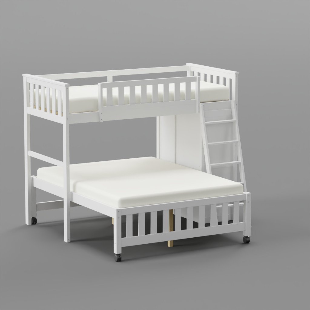 Bunk Bed with Trundle | Beds models | BlenderKit