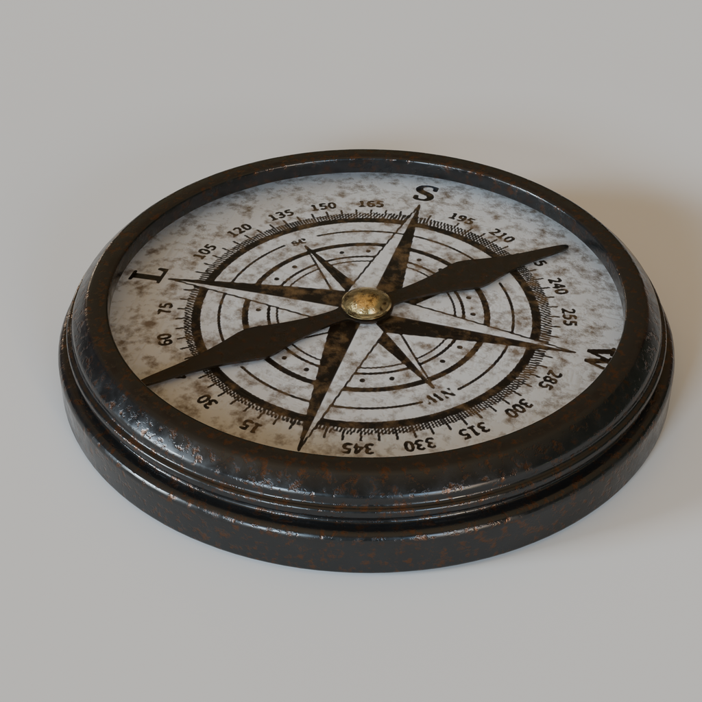 Antique black compass | Clocks models | BlenderKit