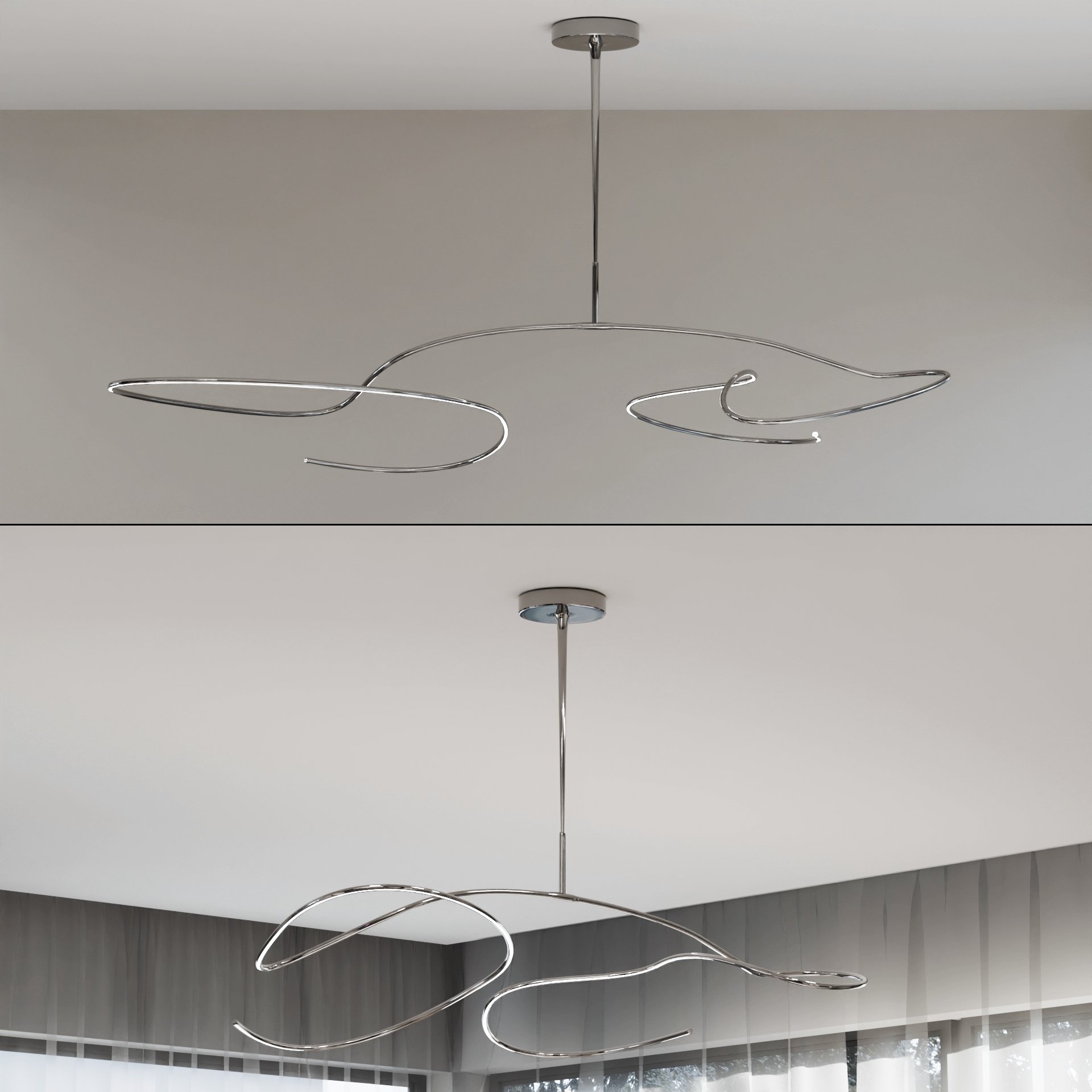 Luxury Curved celling led lamp | FREE Ceiling Lights models | BlenderKit