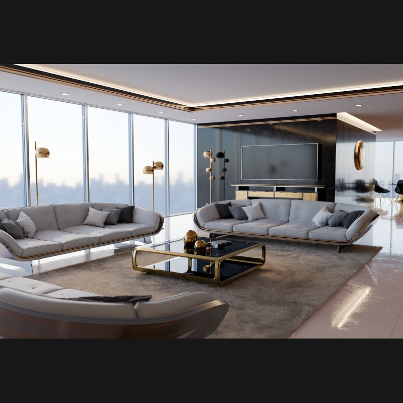 Modern Deco Living Room | Interior scenes | BlenderKit