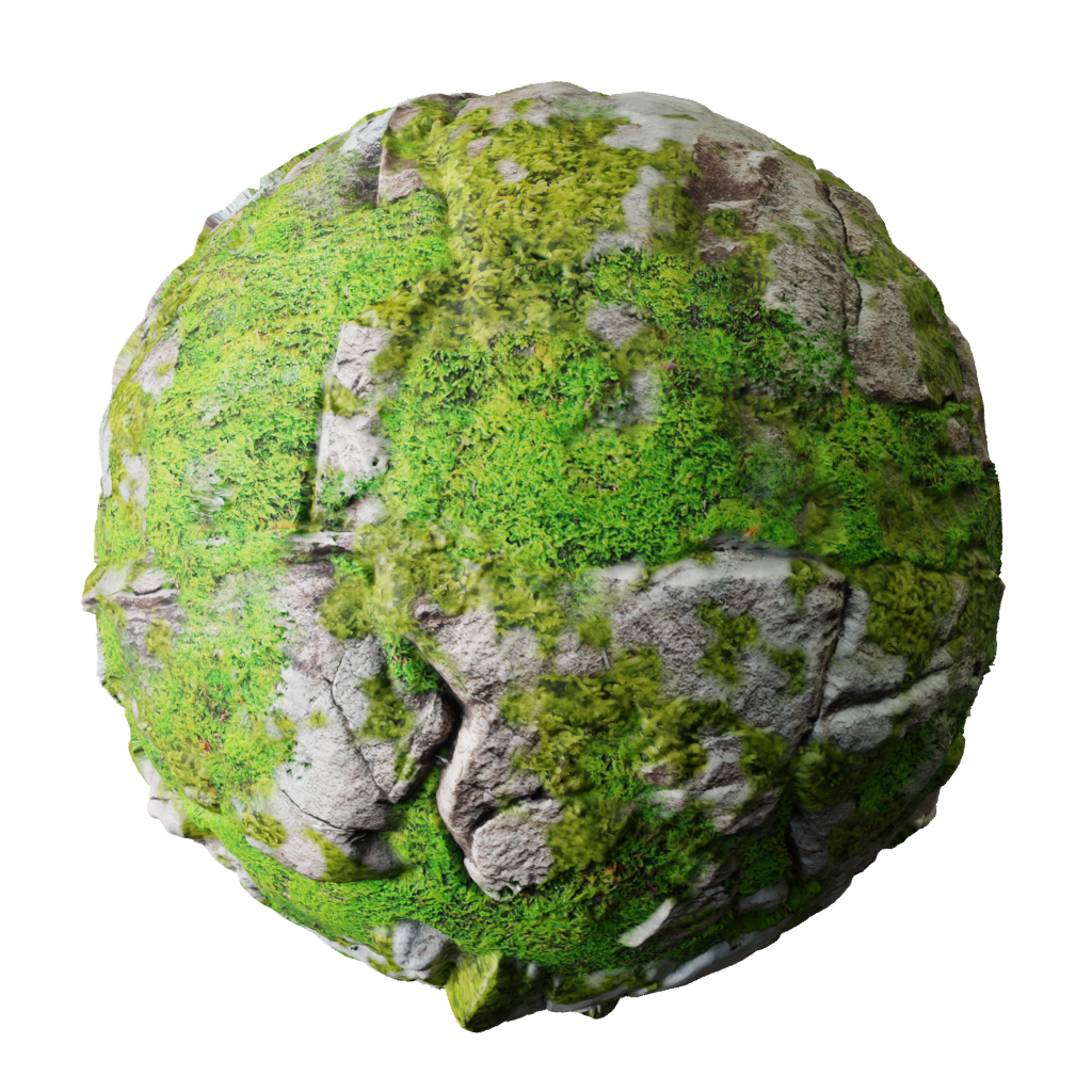 Rock with Moss | FREE stone materials | BlenderKit