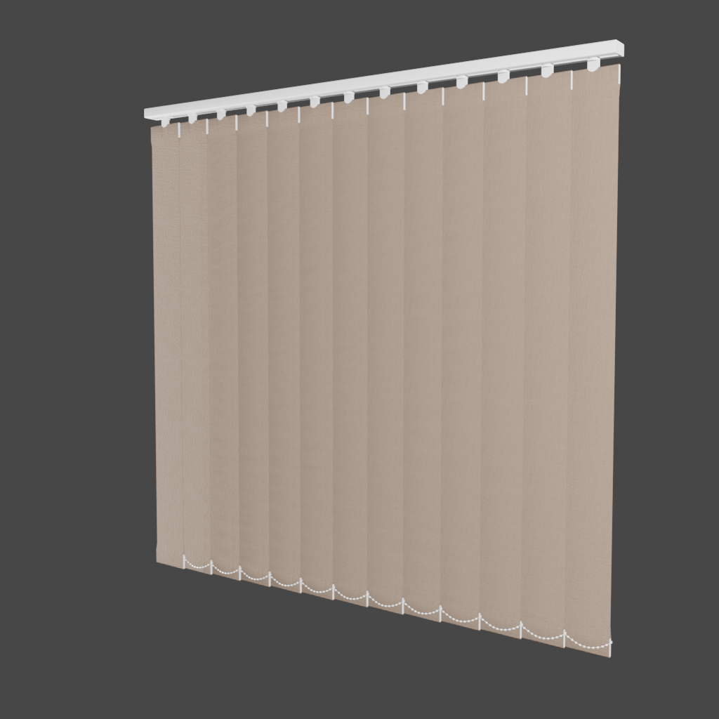 Ribbon curtain closed | FREE Curtains models | BlenderKit