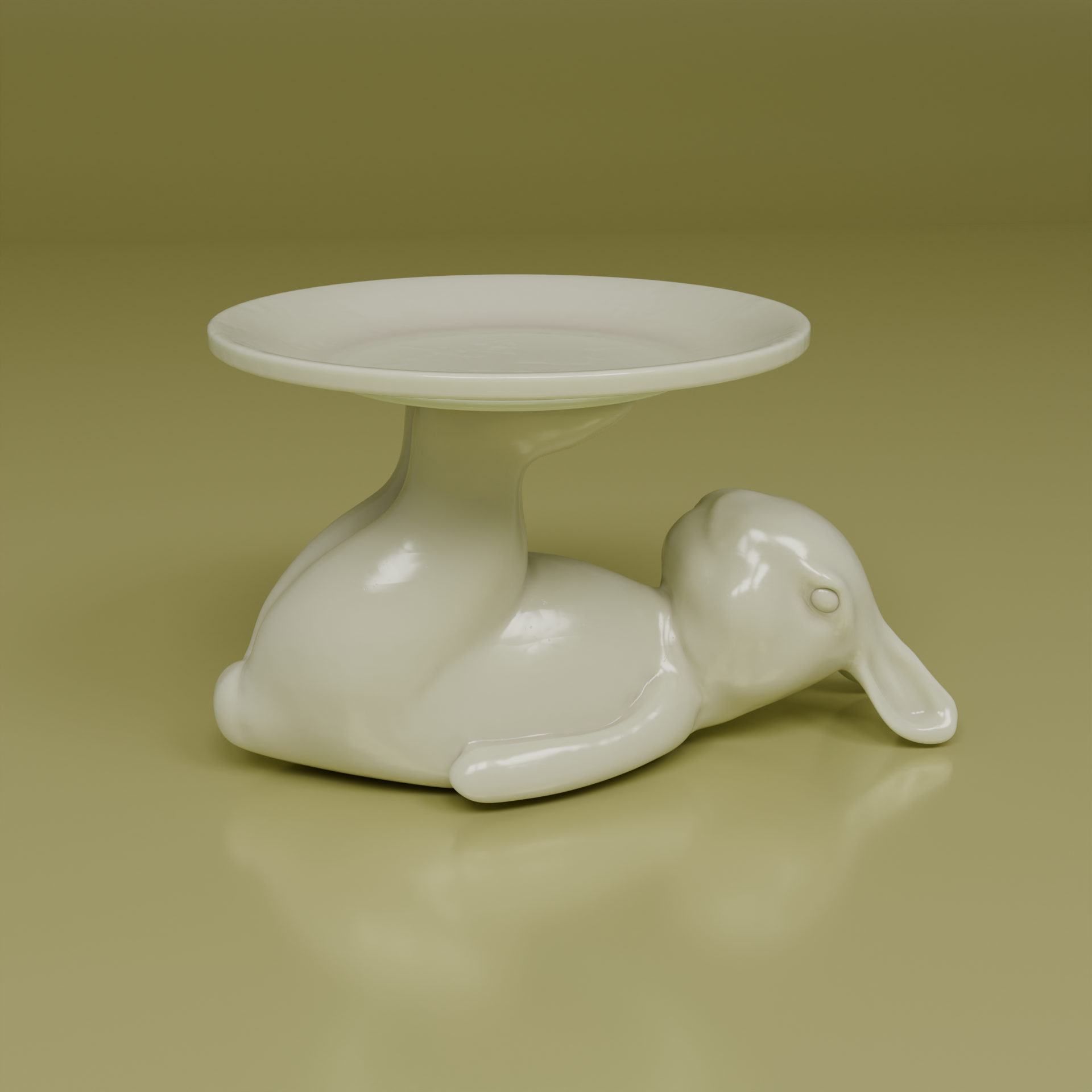 Rabbit Decorative Plate | Interior Sculptures models | BlenderKit