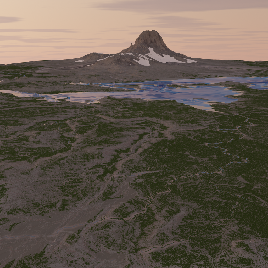 Mountain Landscape Terrain with Lake | Terrains models | BlenderKit