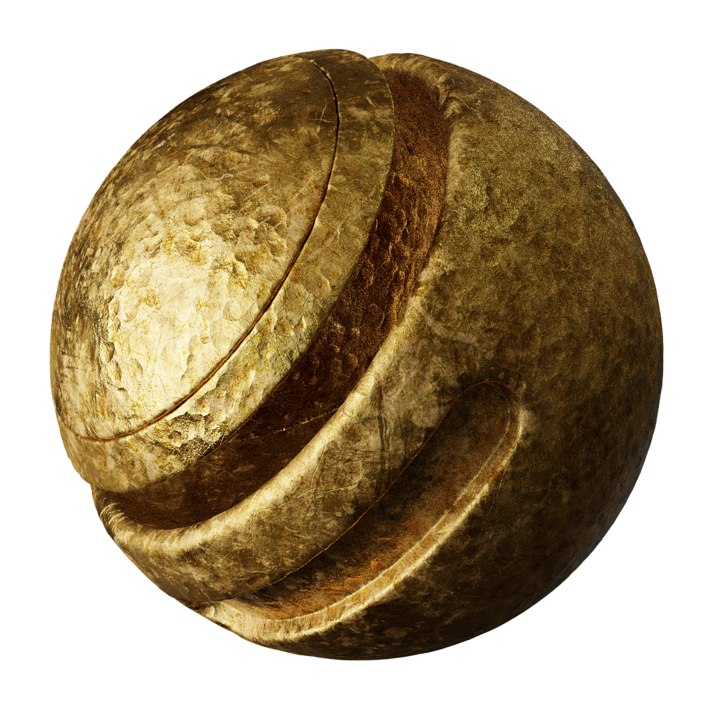 Old gold metal | FREE metal materials | BlenderKit