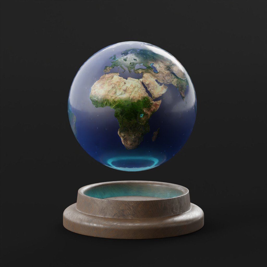 Floating Earth Ornament | FREE Decoration Sets models | BlenderKit