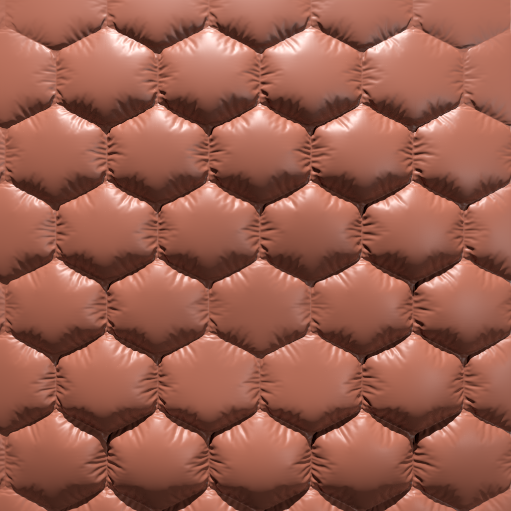 Puffy Cloth Hexagons | fabric brushes | BlenderKit