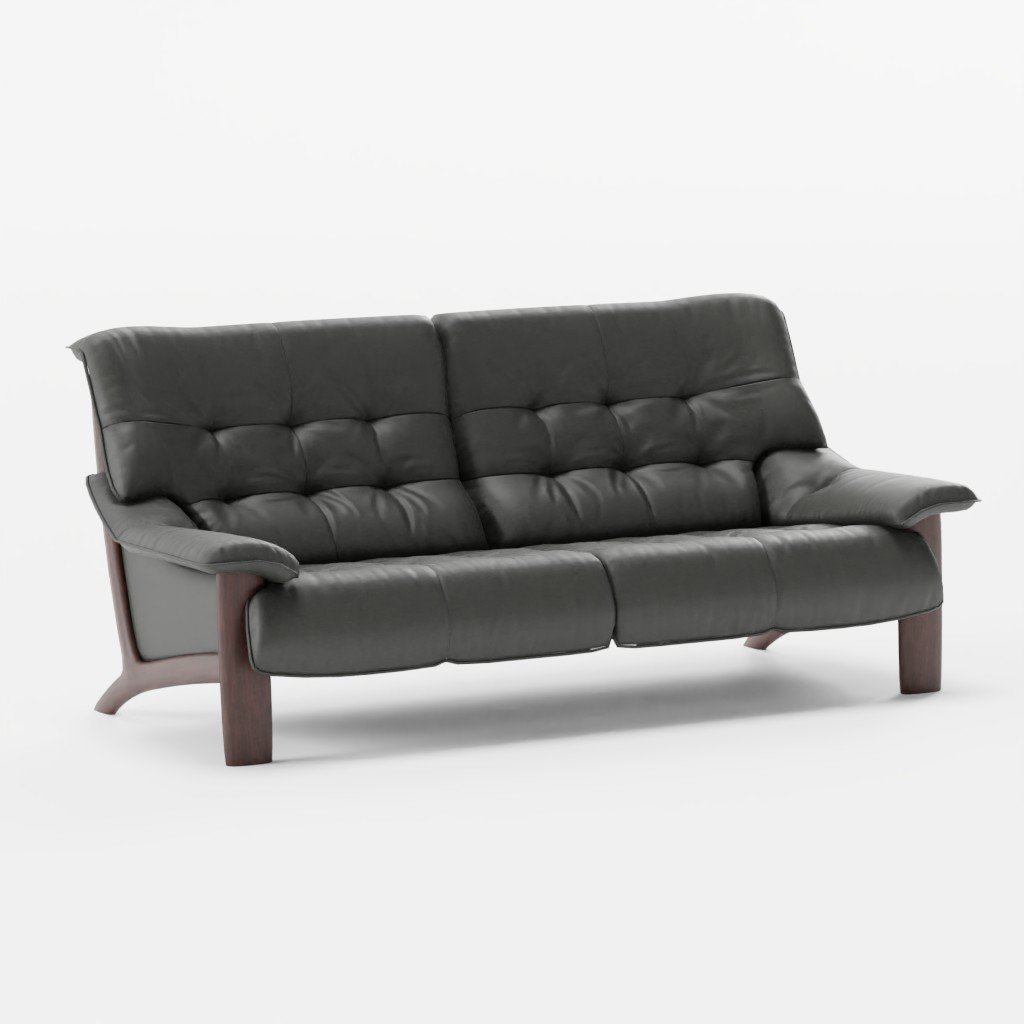 Black Leather Sofa | Sofas models | BlenderKit