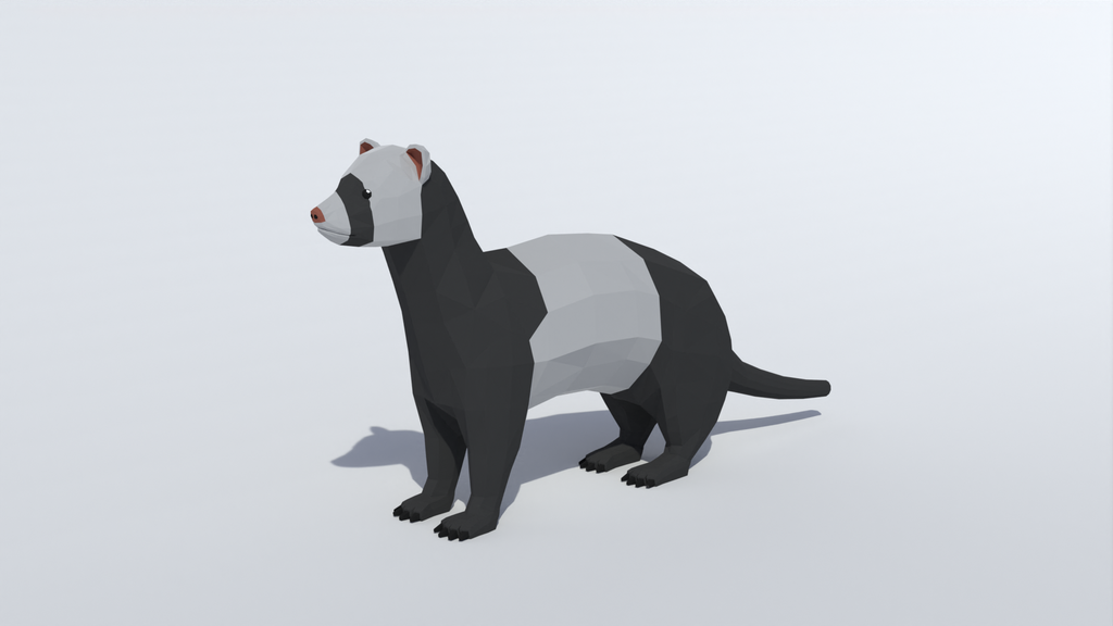 Low Poly Ferret | Mammals models | BlenderKit