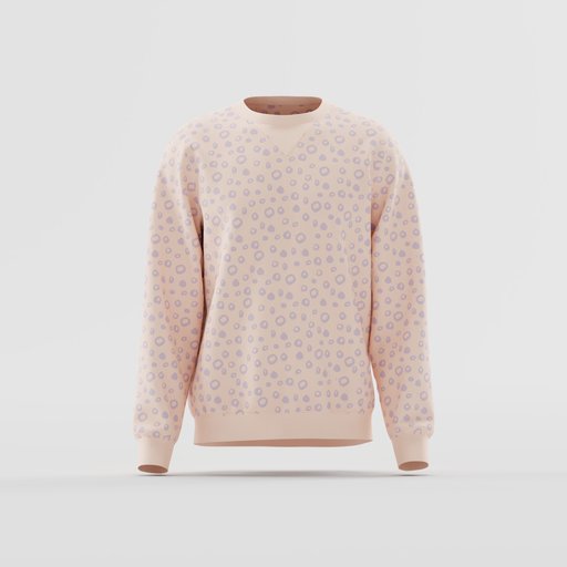 Pastel Leopard Spot Crewneck | Man Clothing models | BlenderKit
