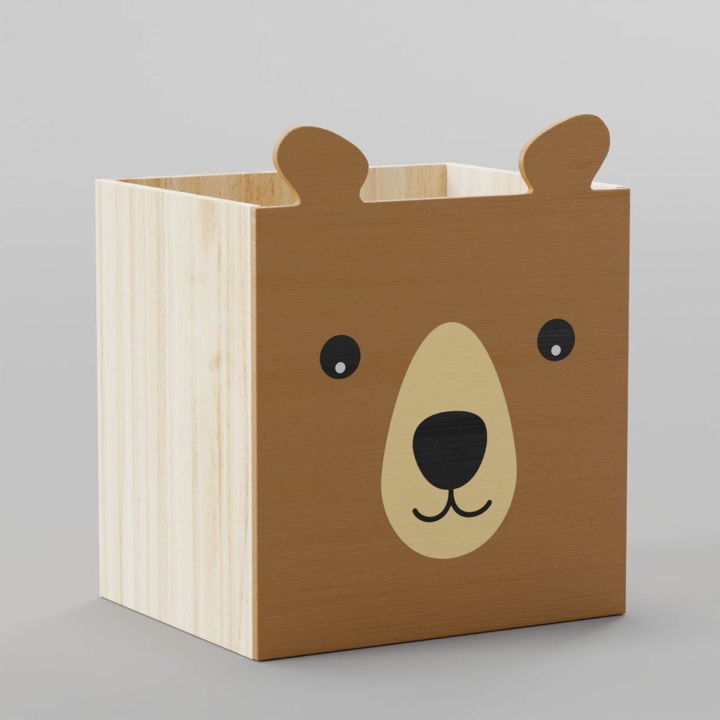 Animalbox - Bear Storage Box | Decoration Sets models | BlenderKit