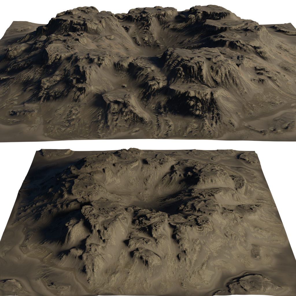 Sediment Crater | FREE Terrains models | BlenderKit