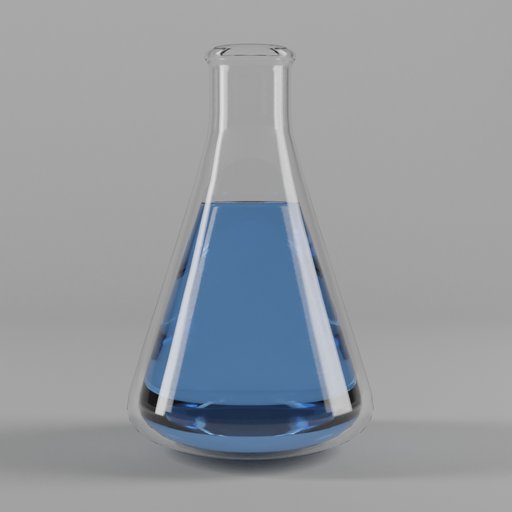 Erlenmeyer flask with fluid | Lab Equipment models | BlenderKit