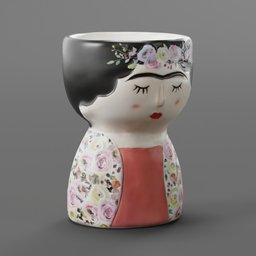 Frida Kahlo Head Vase 3D Scan | Vases models | BlenderKit