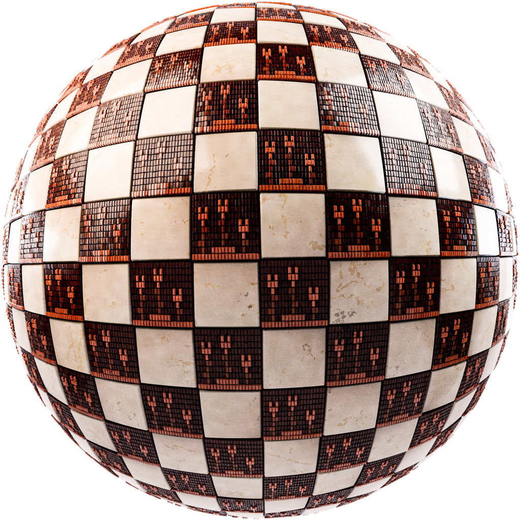 Ceramic tiles with brown tulips | FREE tiles materials | BlenderKit