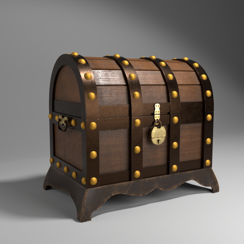 Treasure Chest Wooden Pirate | Containers models | BlenderKit