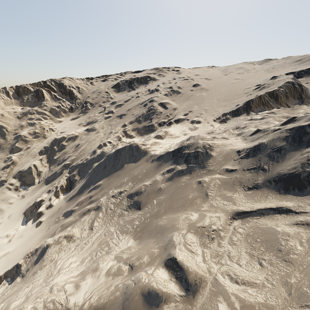 Snowy Moutian Terrian Piece 2 | Terrains models | BlenderKit
