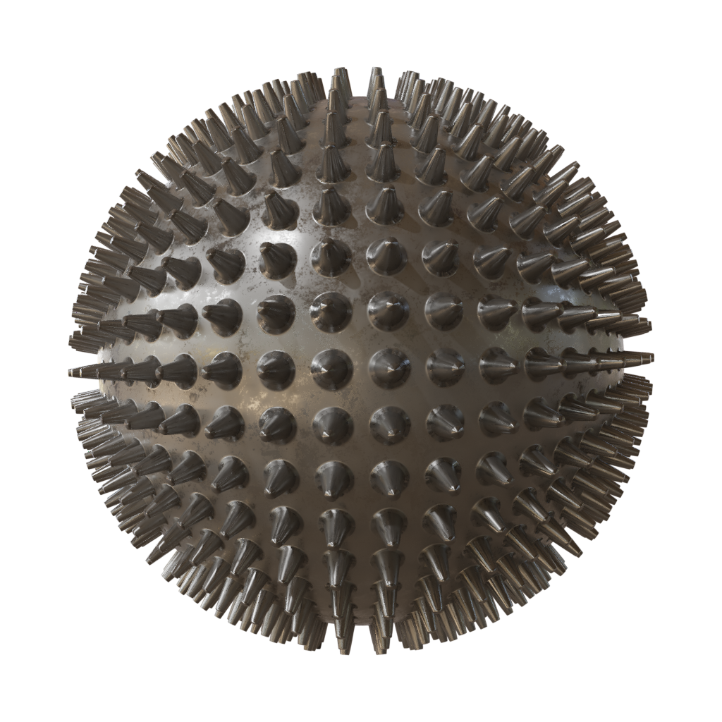 Spiked metallic flail material | FREE metal materials | BlenderKit