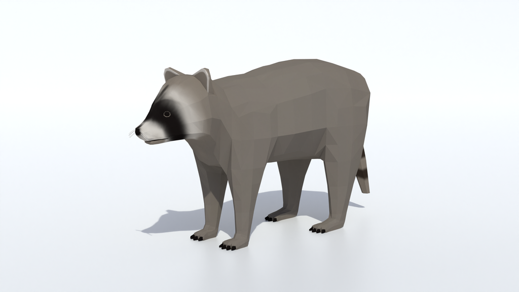 Low Poly Raccoon | Mammals models | BlenderKit