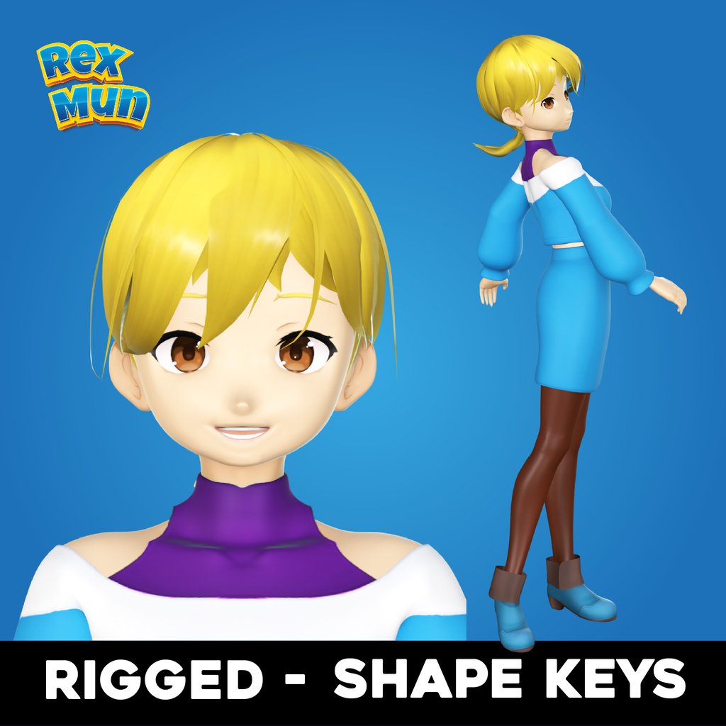 Shiro Anime Character | 3D Women models | BlenderKit