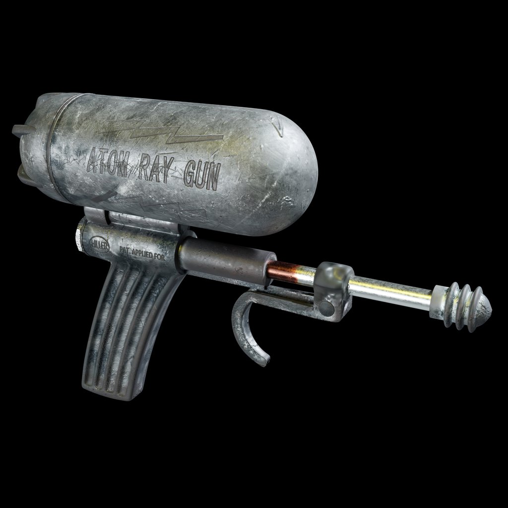Atom Ray Gun Aged | FREE Sci-Fi Weapons models | BlenderKit