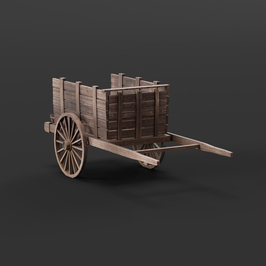 Japanese wheel wagon | Transport models | BlenderKit