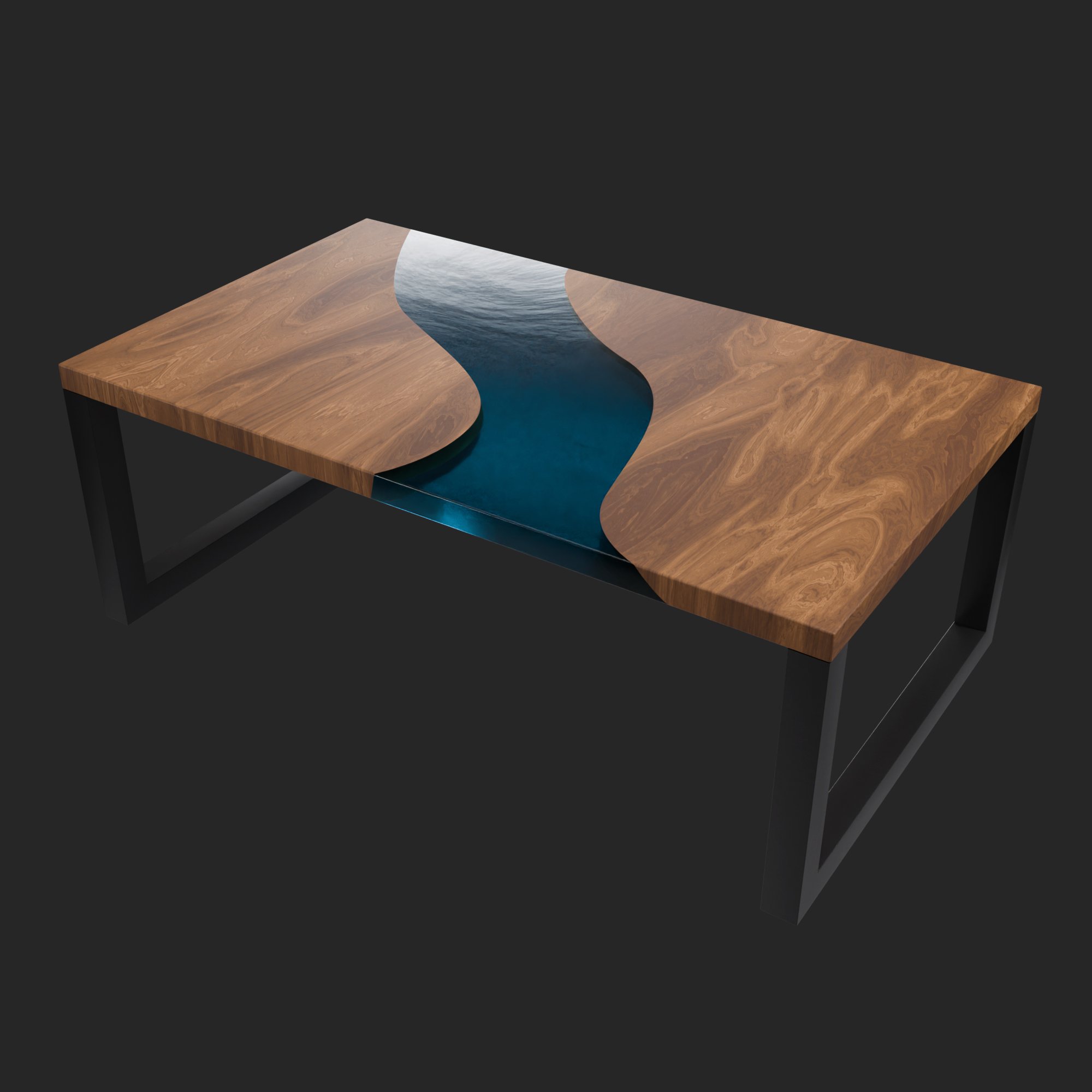 Epoxy Resin Coffee Table | FREE Tables models | BlenderKit