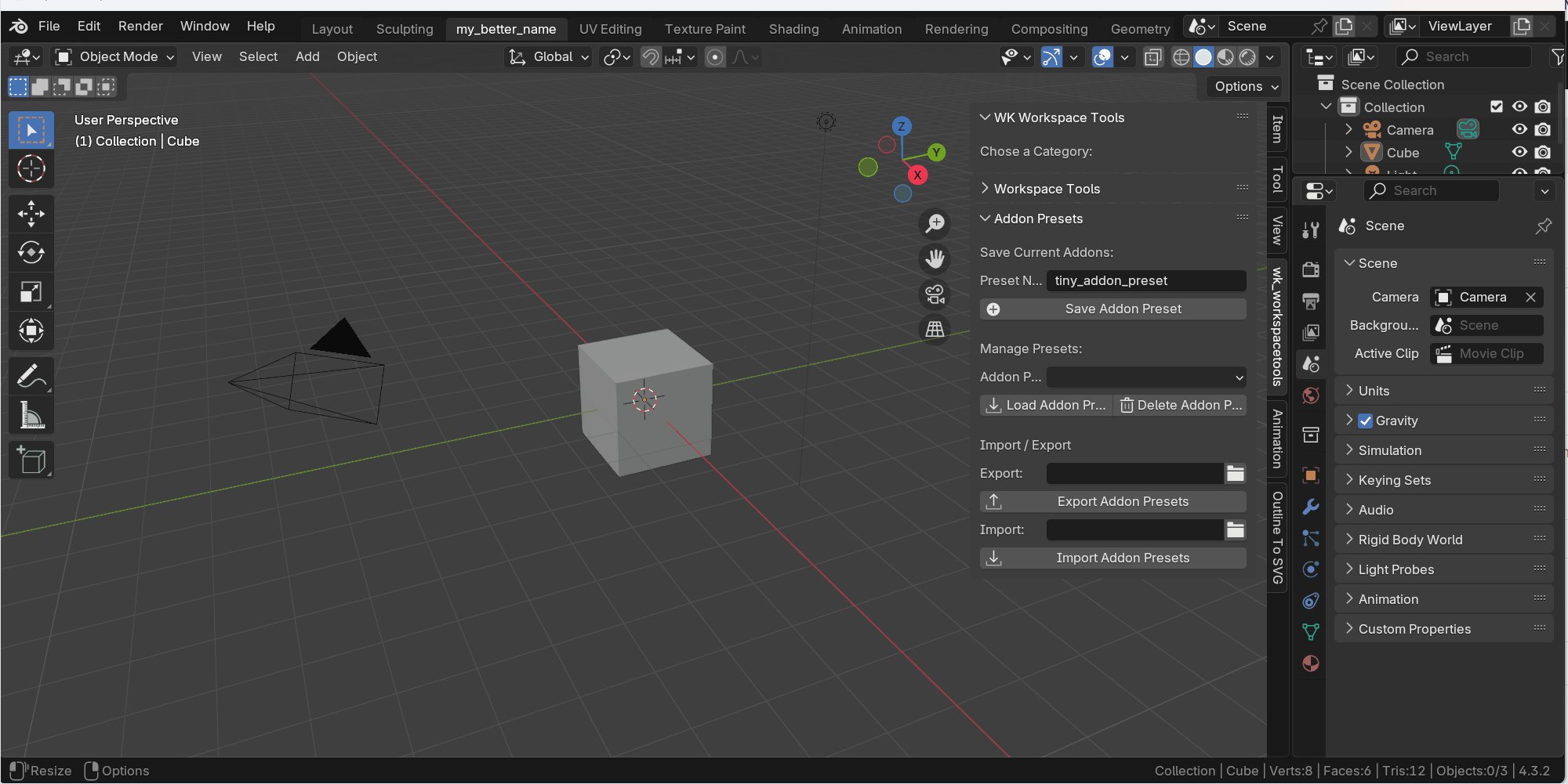 Workspace Tools Addon Presets | BlenderKit