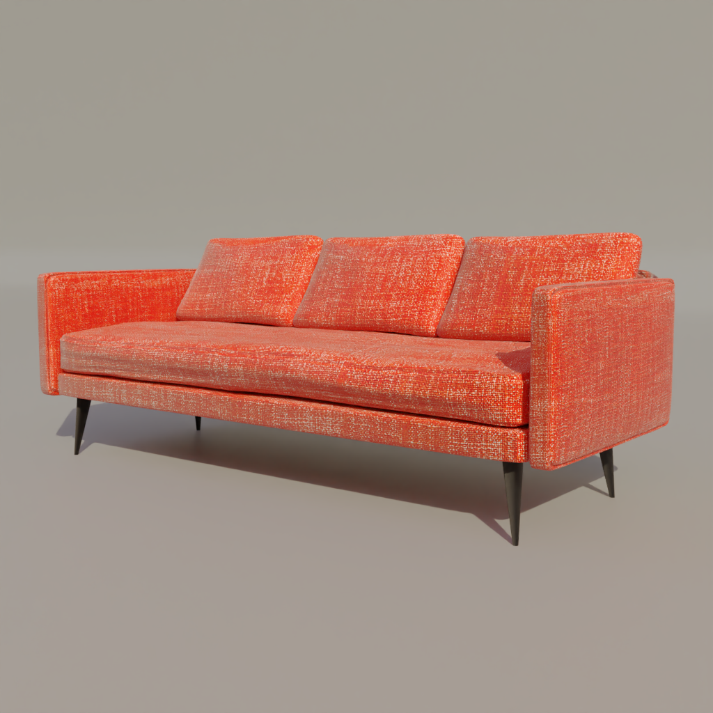 Red three seater sofa | Sofas models | BlenderKit