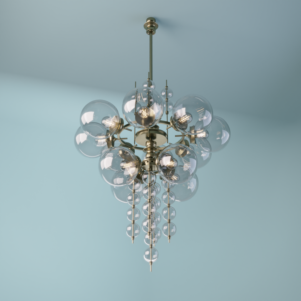 Glass Orb Chandelier | Ceiling Lights models | BlenderKit