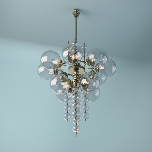 Glass Orb Chandelier | Ceiling Lights models | BlenderKit