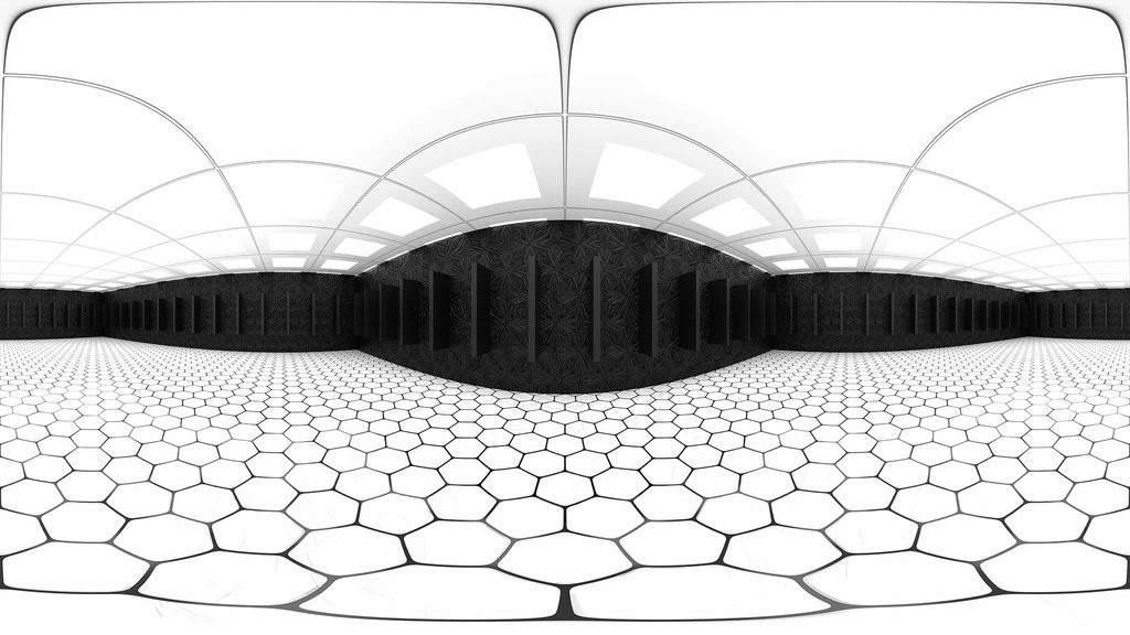 Hexagon Floor Grid Hall | Futuristic Environments HDRis | BlenderKit