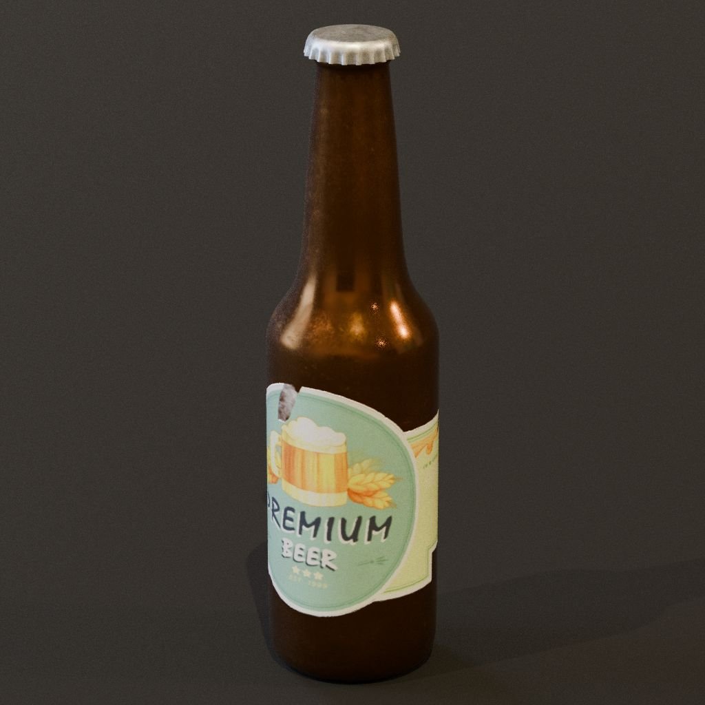 Beer Bottle Brown Premium | Beverages models | BlenderKit