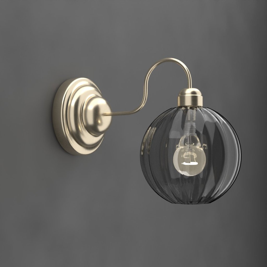 Darker Glass Curve Wall Lamp | Wall Light models | BlenderKit