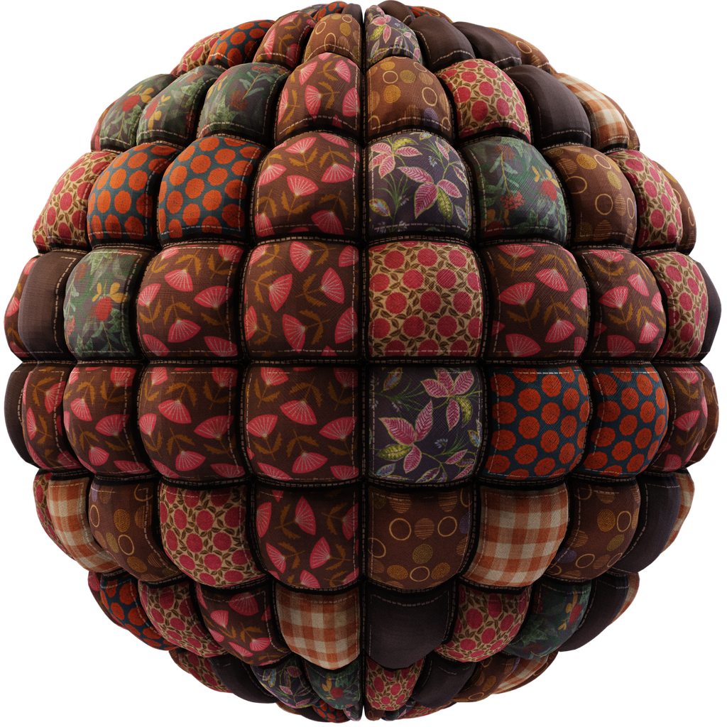 Dark patchwork blanket | FREE fabric materials | BlenderKit