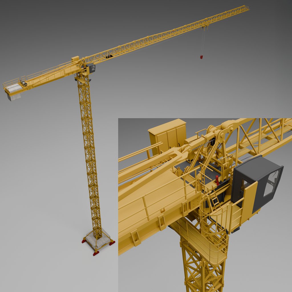 Construction Crane | Industrial Machinery models | BlenderKit