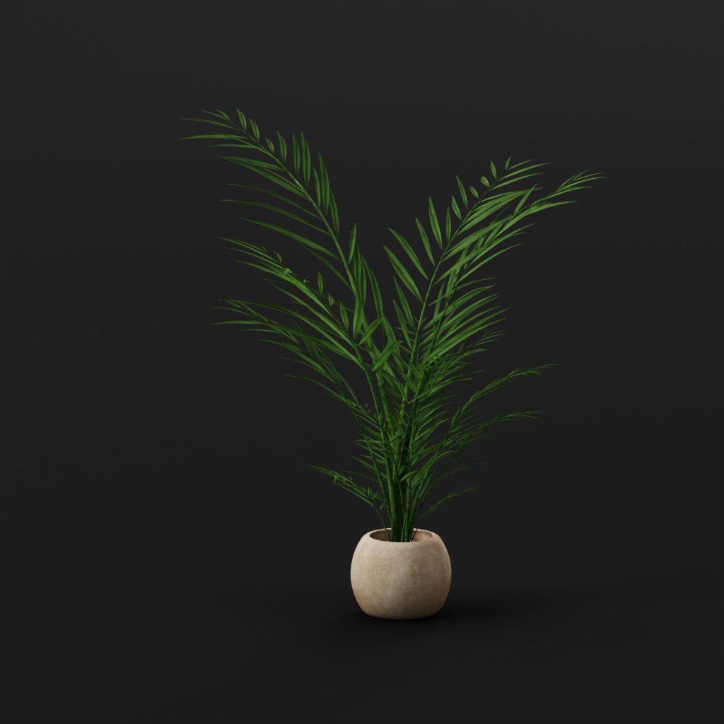 Minimal Palm Plant Pot 3D Model | Outdoor Plants models | BlenderKit
