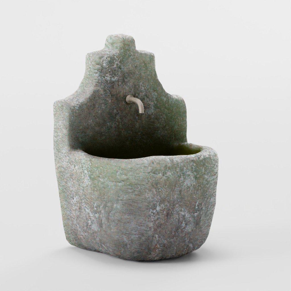 Rustic Stone Trough | Interior Sculptures models | BlenderKit