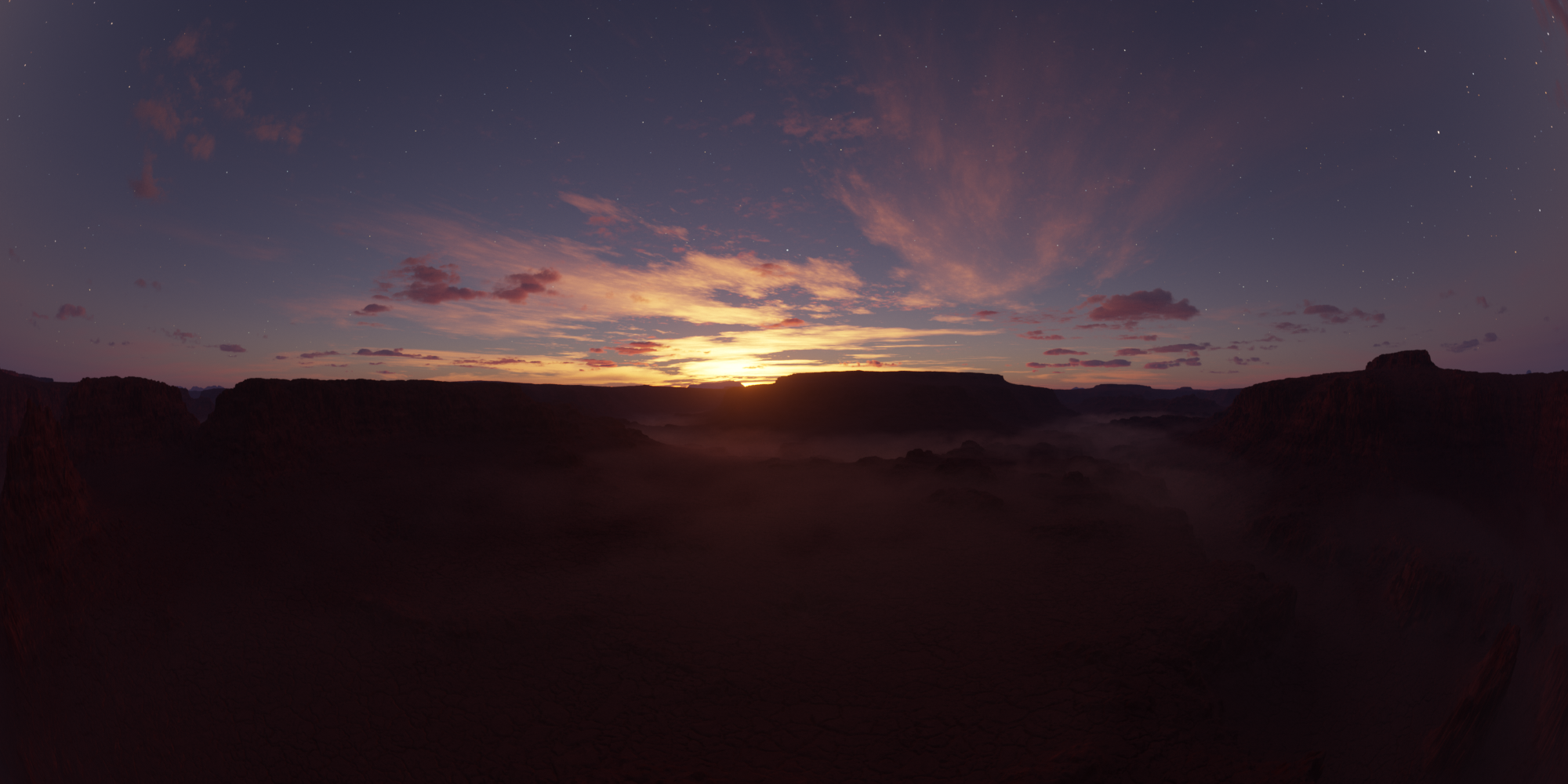 Twilight Sunset Sky in Canyon | Landscapes HDRis | BlenderKit
