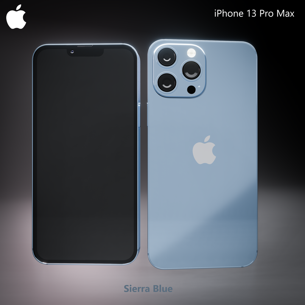 IPhone 13 Pro Max Sierra Blue | Smartphones models | BlenderKit