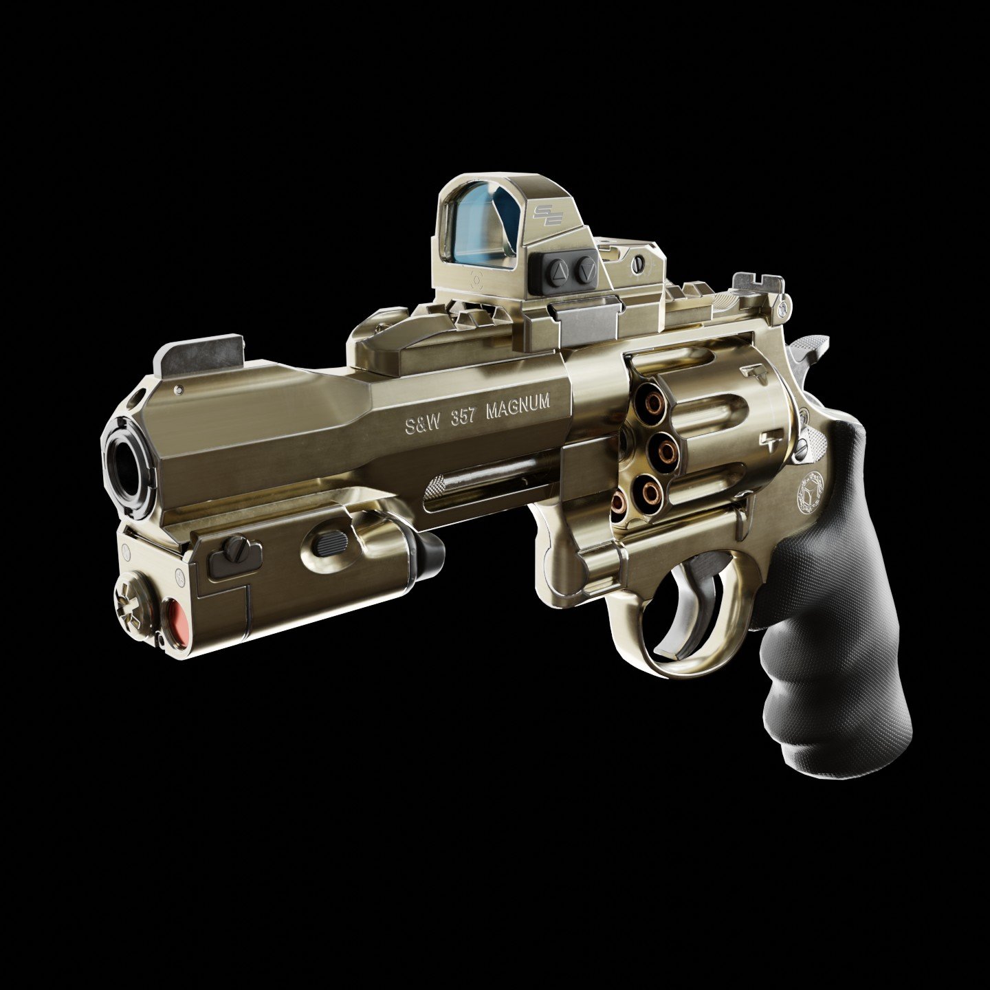 Gold Revolver | FREE Modern Weapons models | BlenderKit