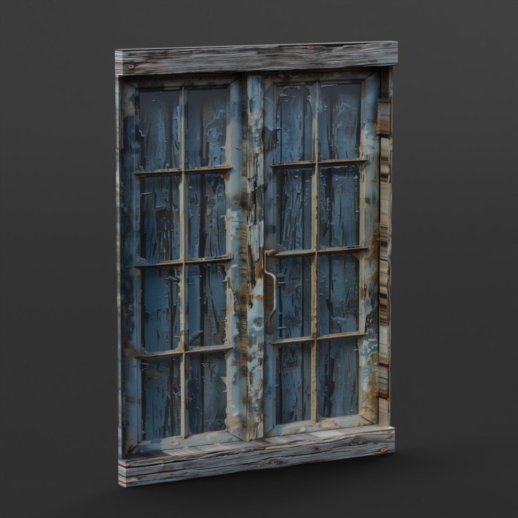 Old window - T - 17 | Windows models | BlenderKit