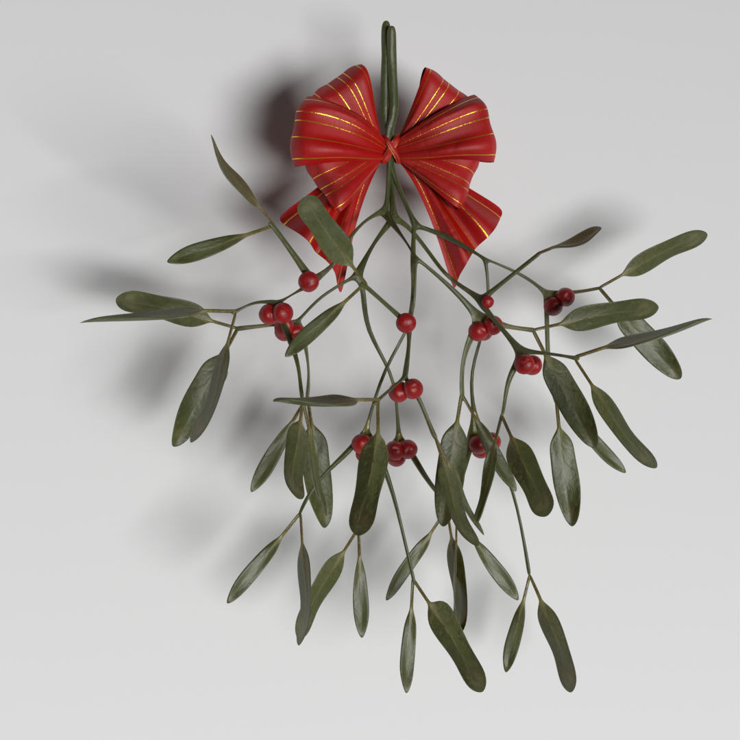 MistleToe Leaf Ribbon Christmas | Holiday Decorations models | BlenderKit