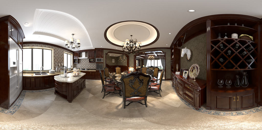 Dining room | FREE Interiors HDRis | BlenderKit