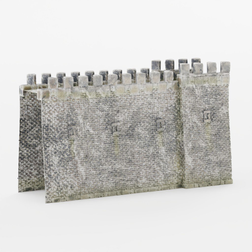 Castle Wall - low-poly | Stone Panels models | BlenderKit